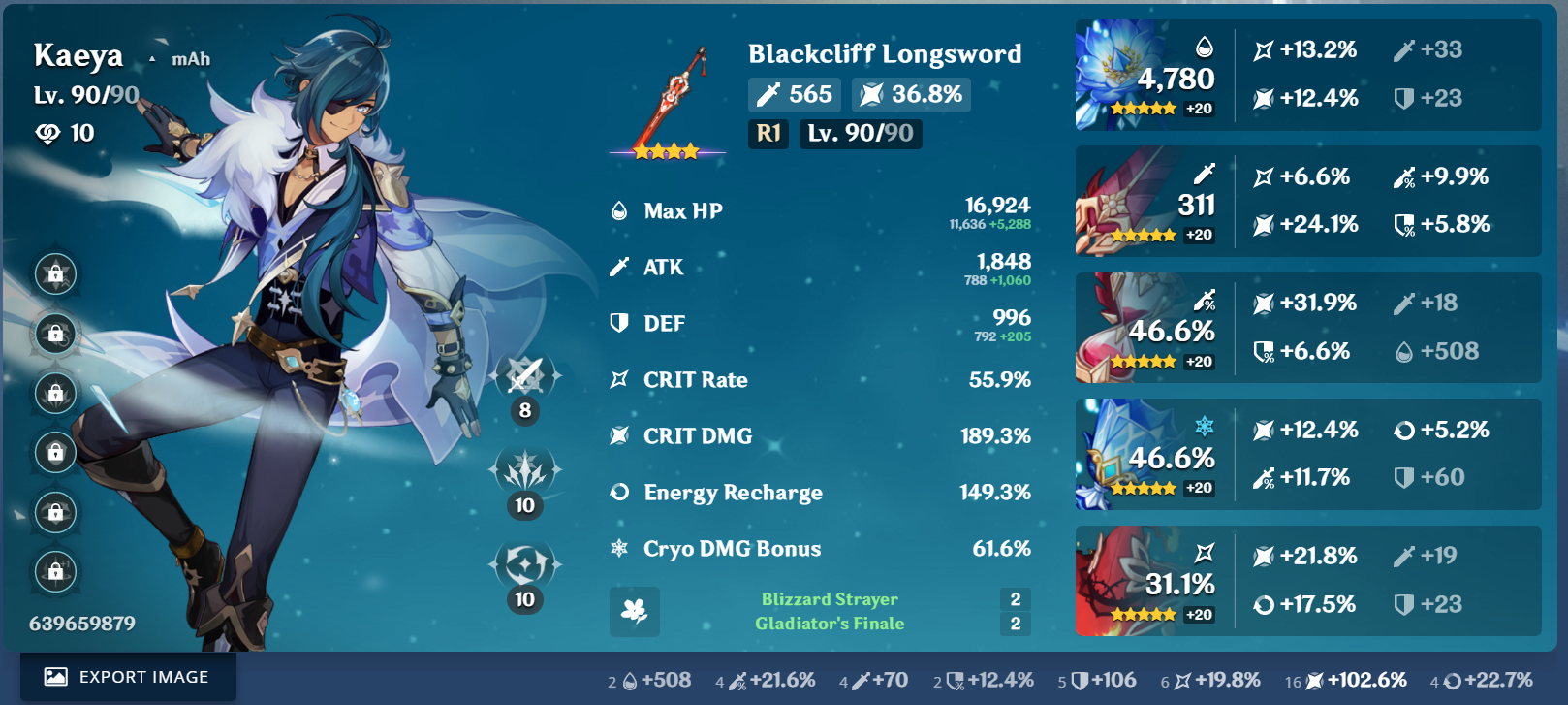 my kaeya build! which artifact peices should i improve?? Genshin Impact ...