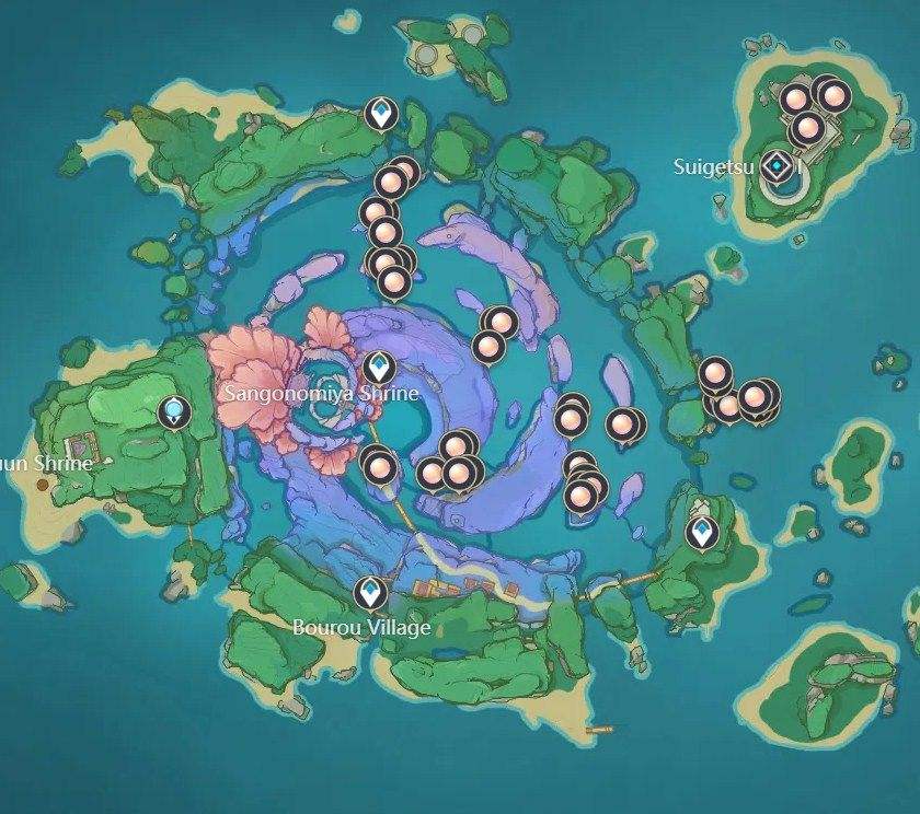 Percorso di raccolta rapida di Sango Pearl Genshin Impact | HoYoLAB