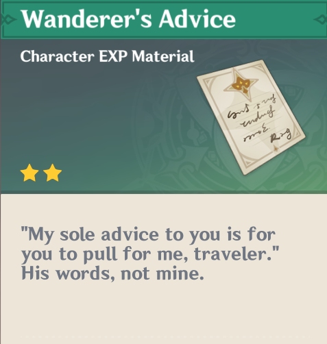 wanderer's advice Genshin Impact | HoYoLAB