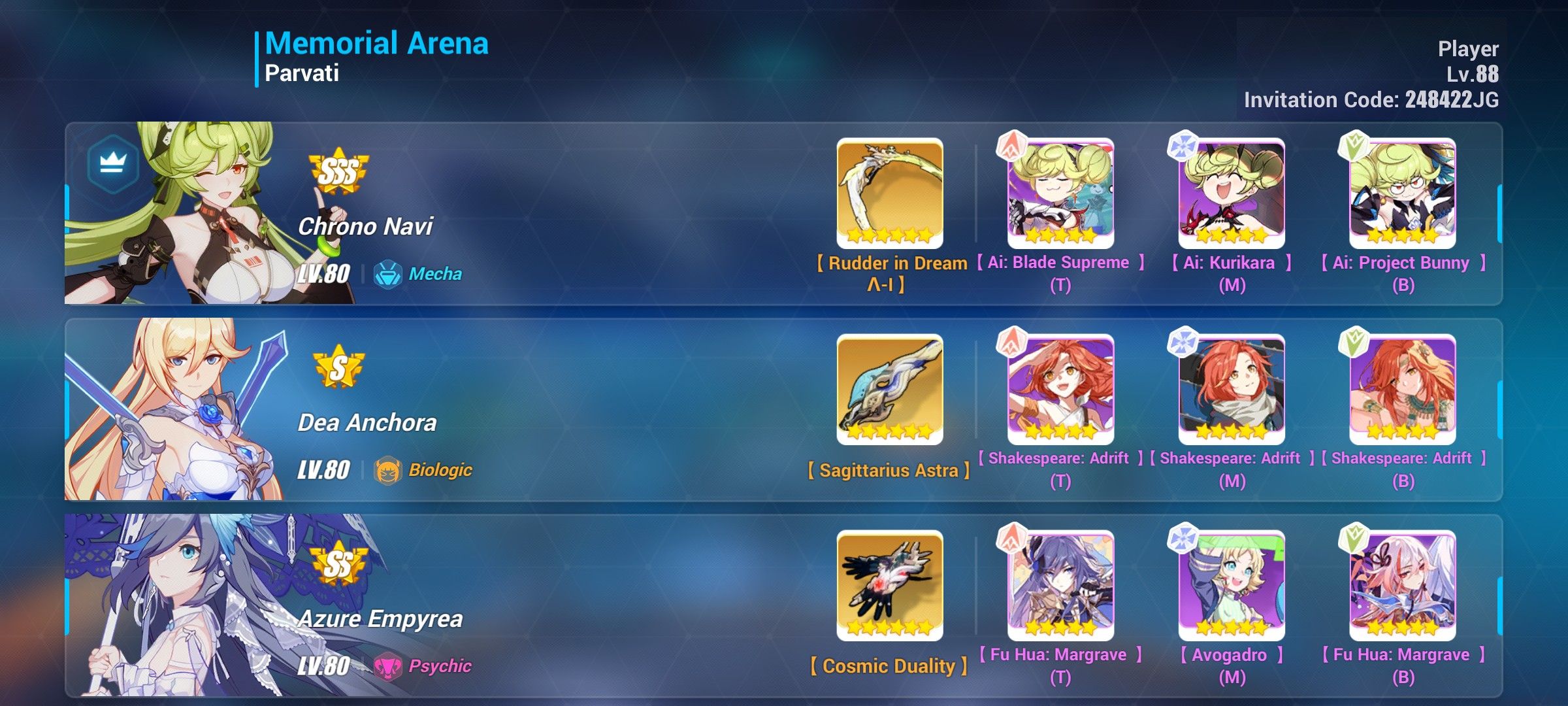 Honkai Impact V 6.2 Beta Test Guide SSS RANK Parvati - [ Memorial Arena ...