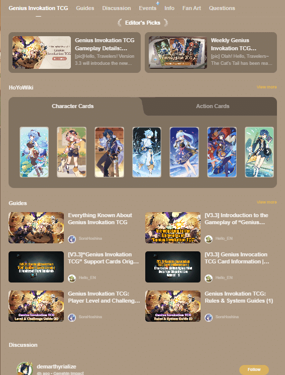Genius Invokation TCG Community Content Overview Genshin Impact | HoYoLAB