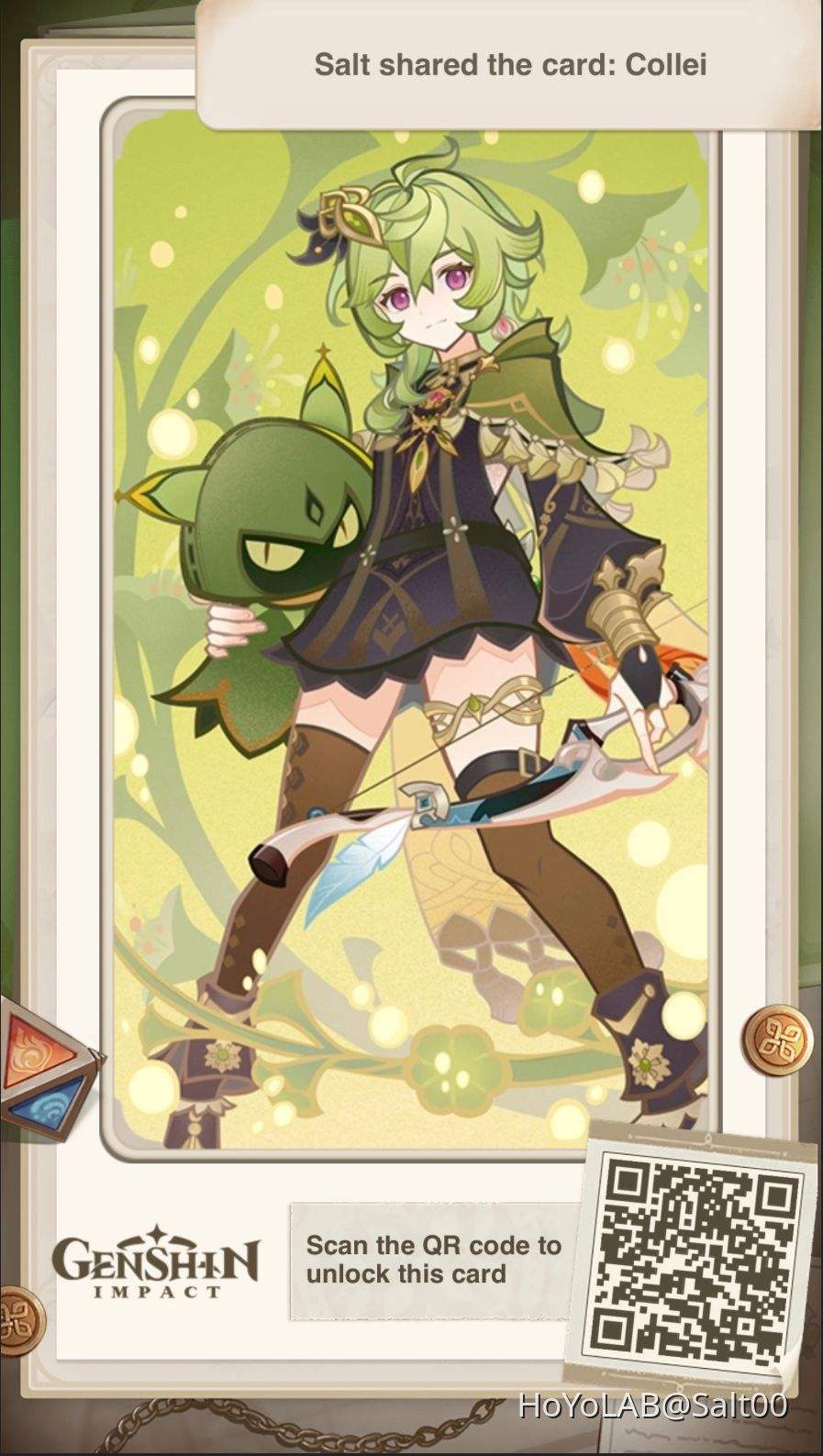 Pyro->Hydro->Anemo->Electro->Cryo->Geo Cards Genshin Impact | HoYoLAB