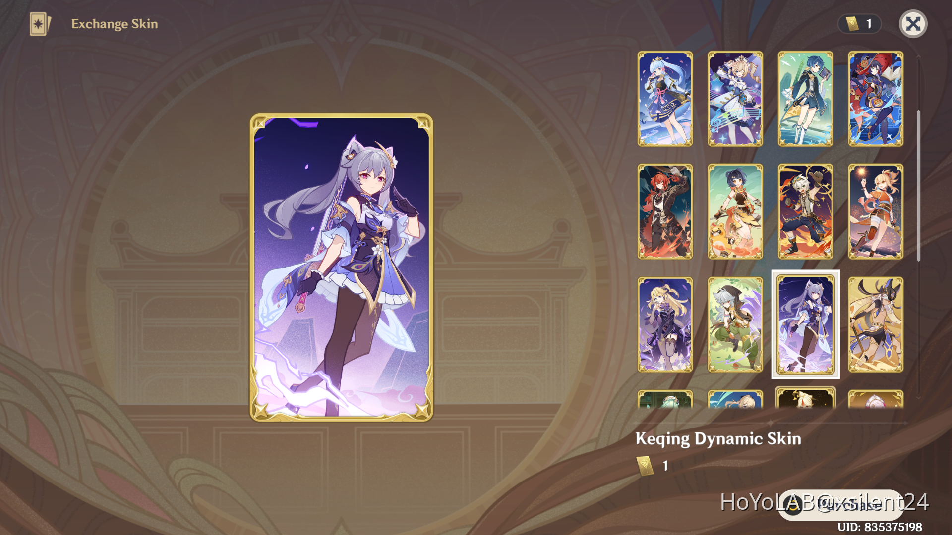 Finally got Keqing Character card and her dynamic skin Genshin Impact ...