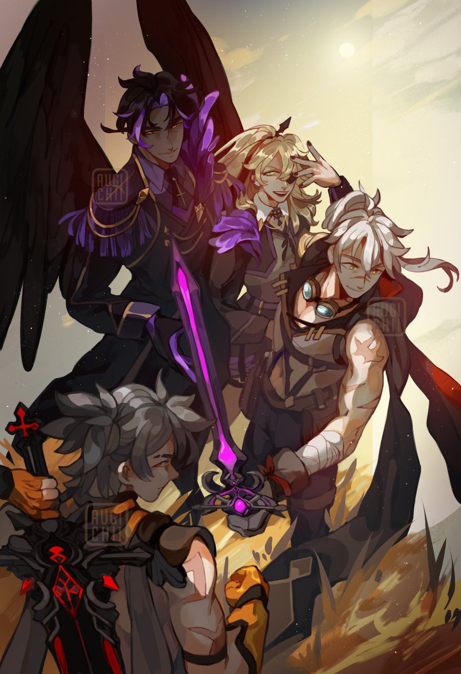 The hunters ⚔️ (ft. my older Fischl, Oz Gijinka, Bennett and Razor ...