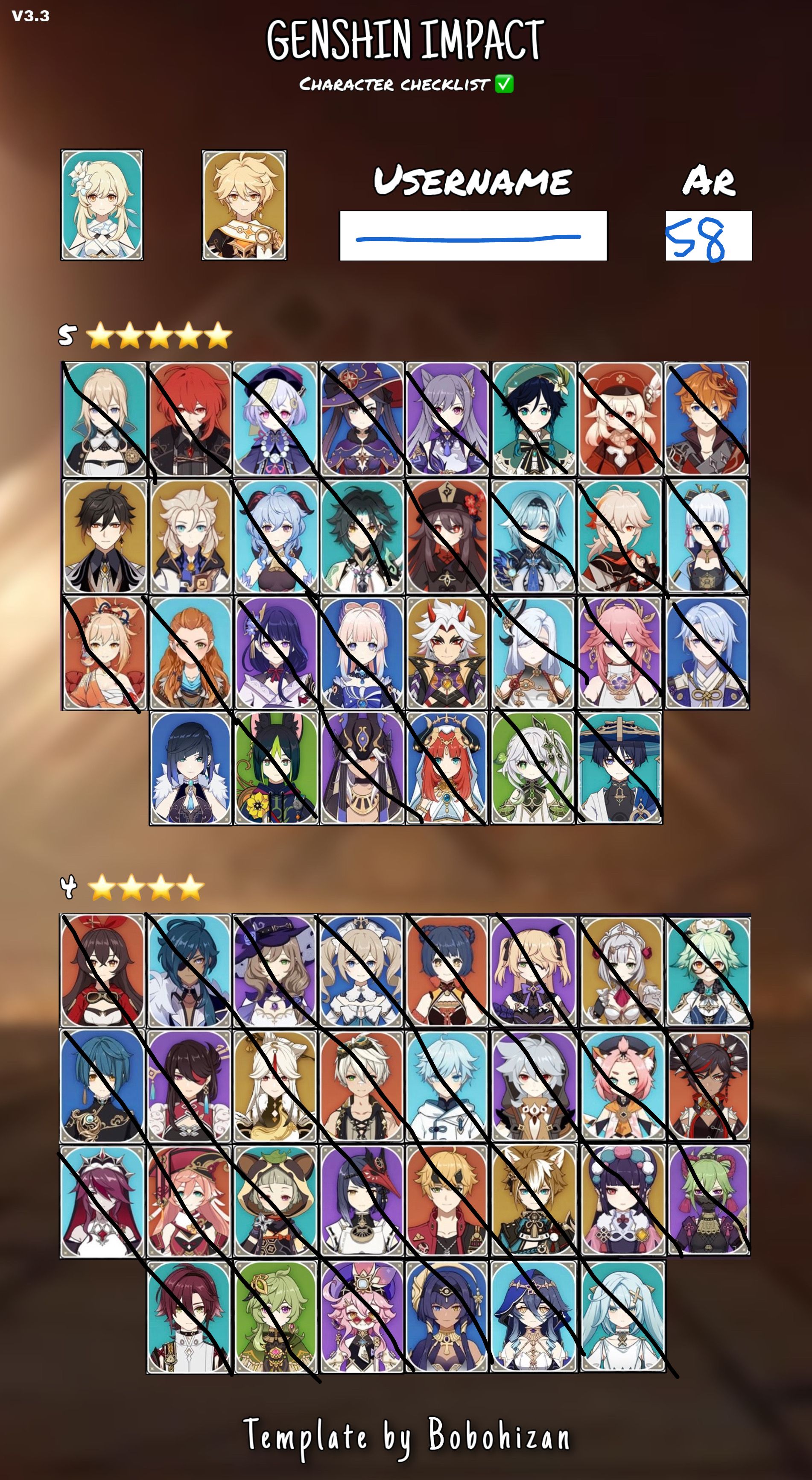 Character Check List~! Genshin Impact | HoYoLAB