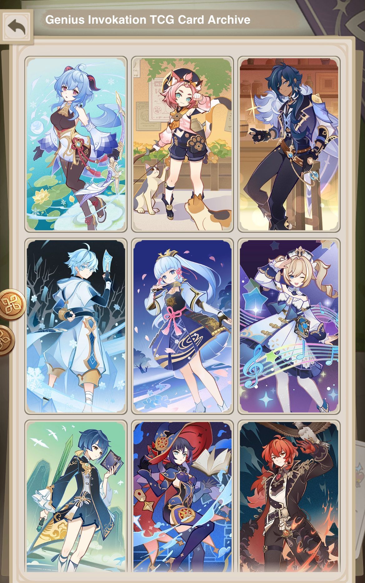all character cards for tgc Genshin Impact | HoYoLAB