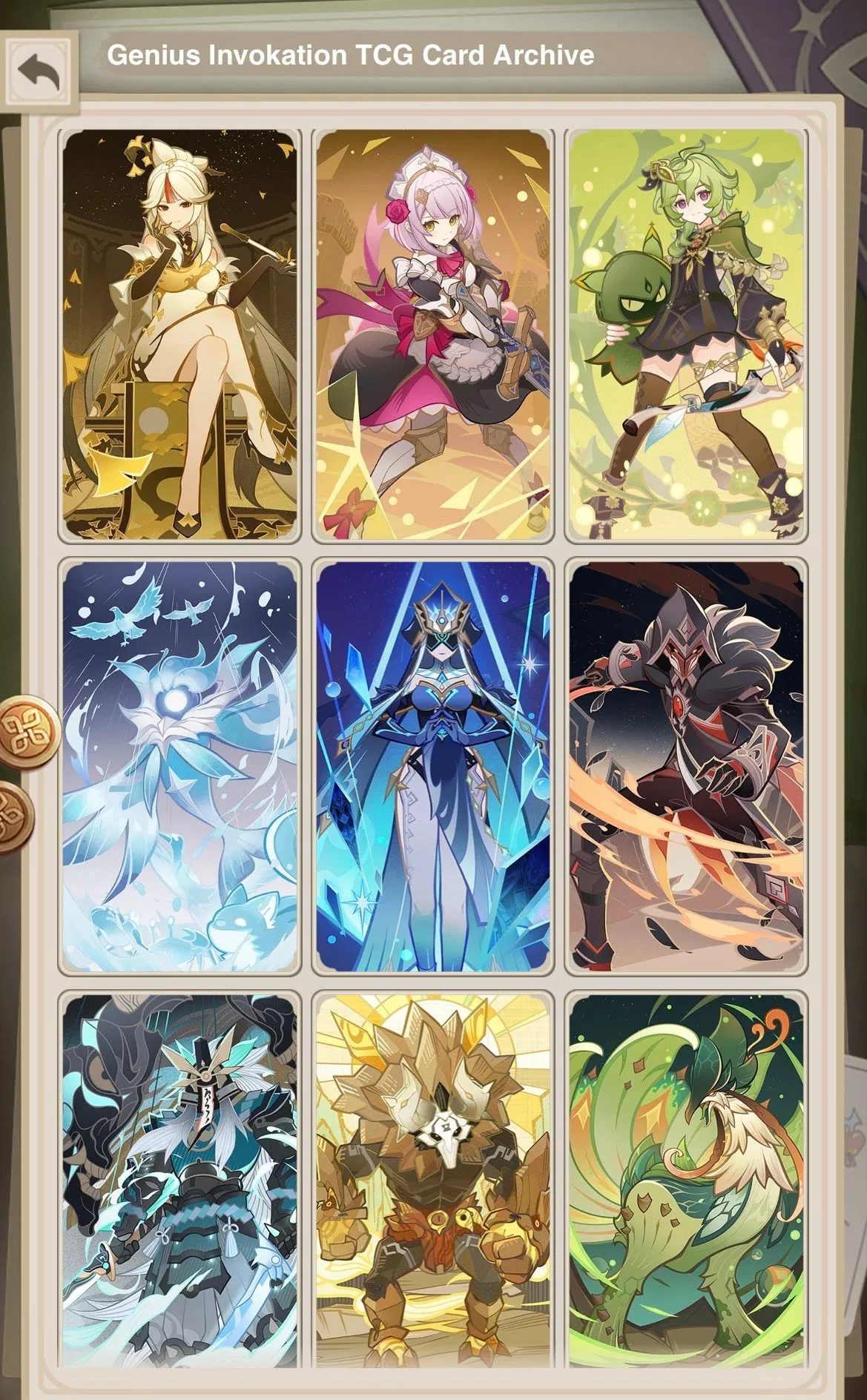 all character cards for tgc Genshin Impact | HoYoLAB