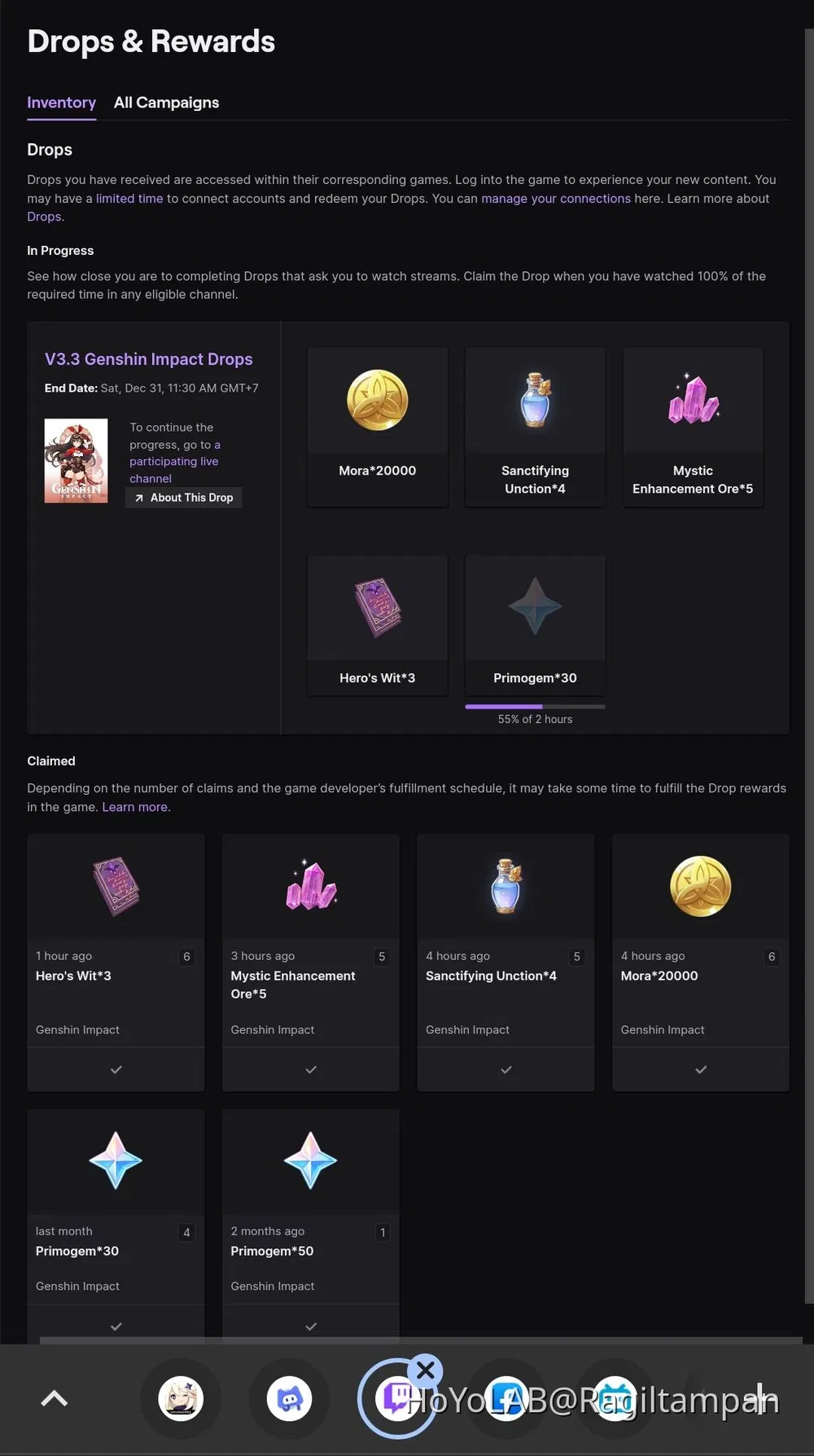 Event twitch drops Dan redeem code 3.3 Genshin impact Genshin Impact ...