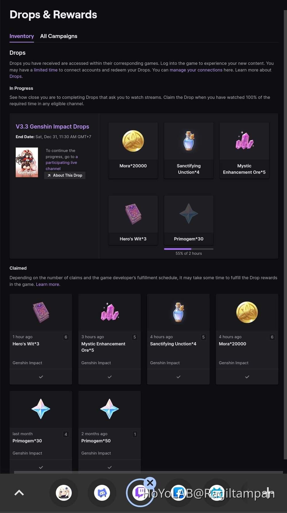 Event twitch drops Dan redeem code 3.3 Genshin impact Genshin Impact ...