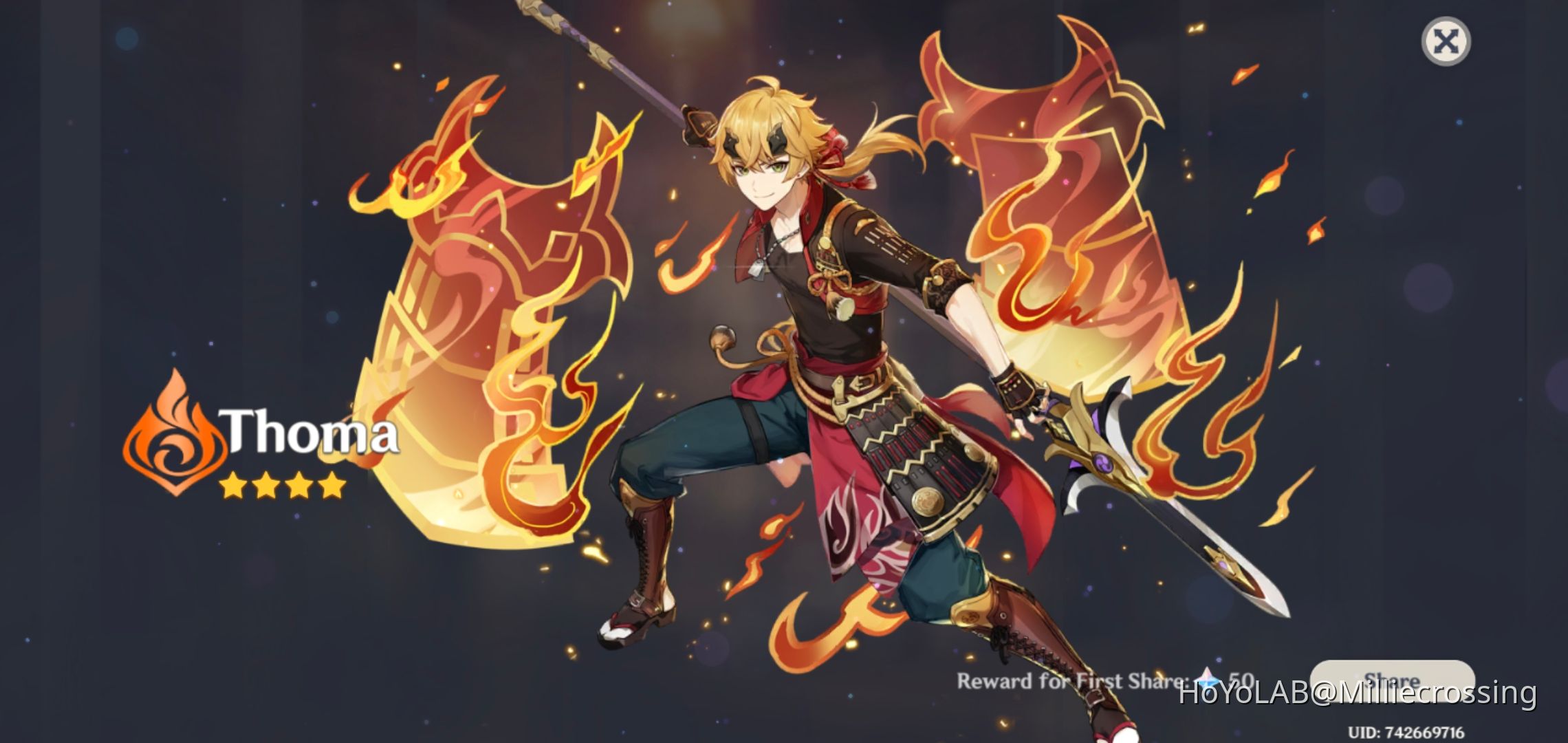 definitely didn't just get thoma on a qiqi banner in a 1x pull Genshin ...