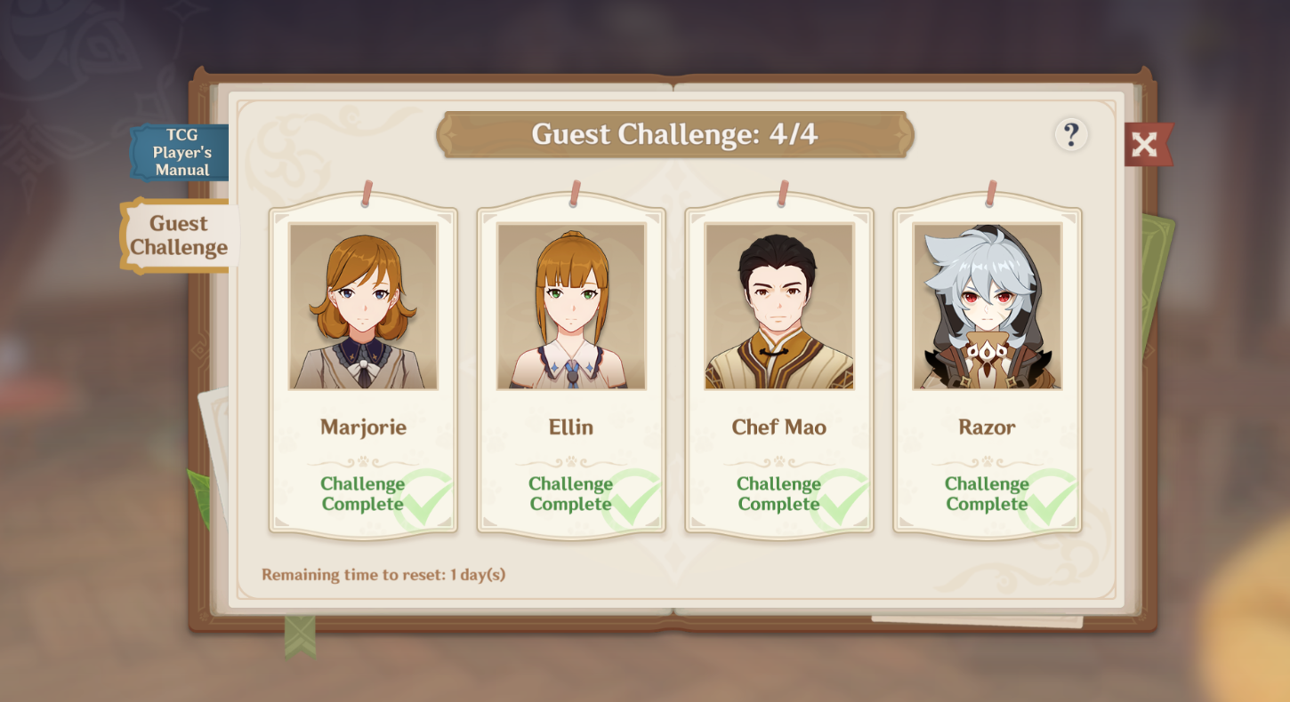 Genius Invokation TCG Tavern Guest Challenge Tips with Razor Genshin ...