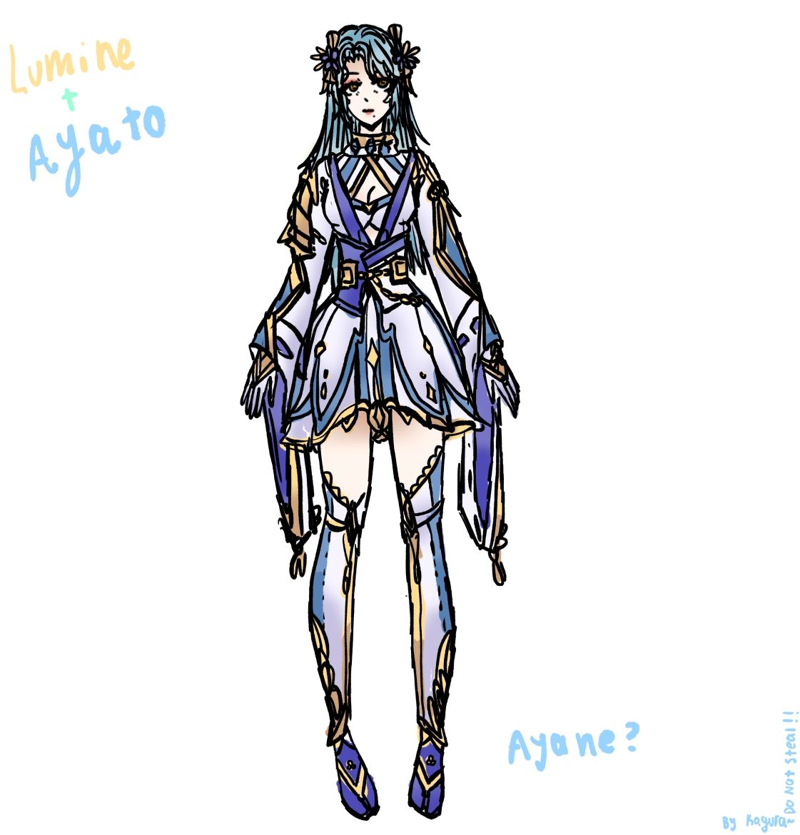 A Mix Of Lumine And Ayato Genshin Impact Hoyolab