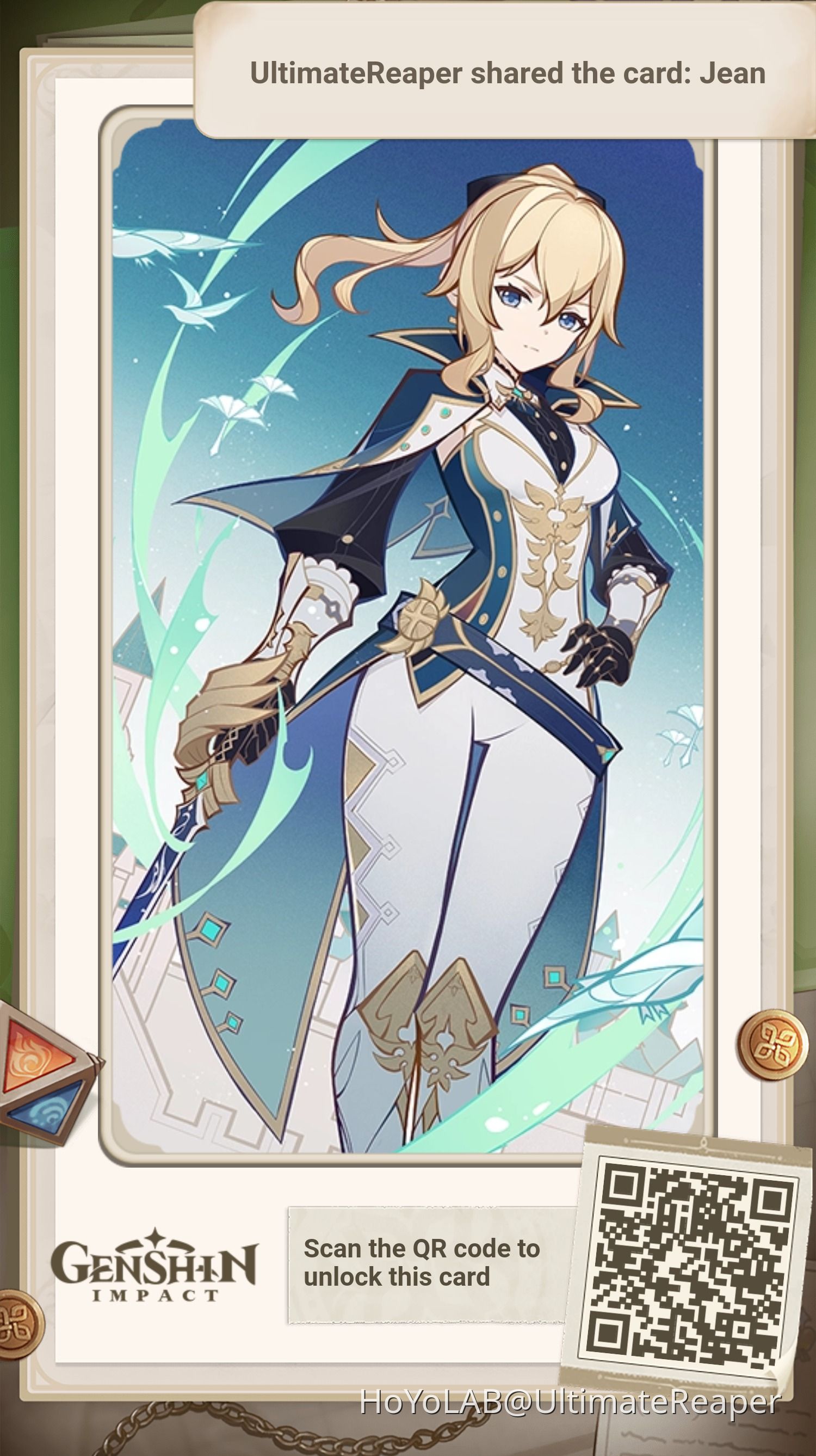 Duelist Rising Character Card #11 Jean Genshin Impact | HoYoLAB