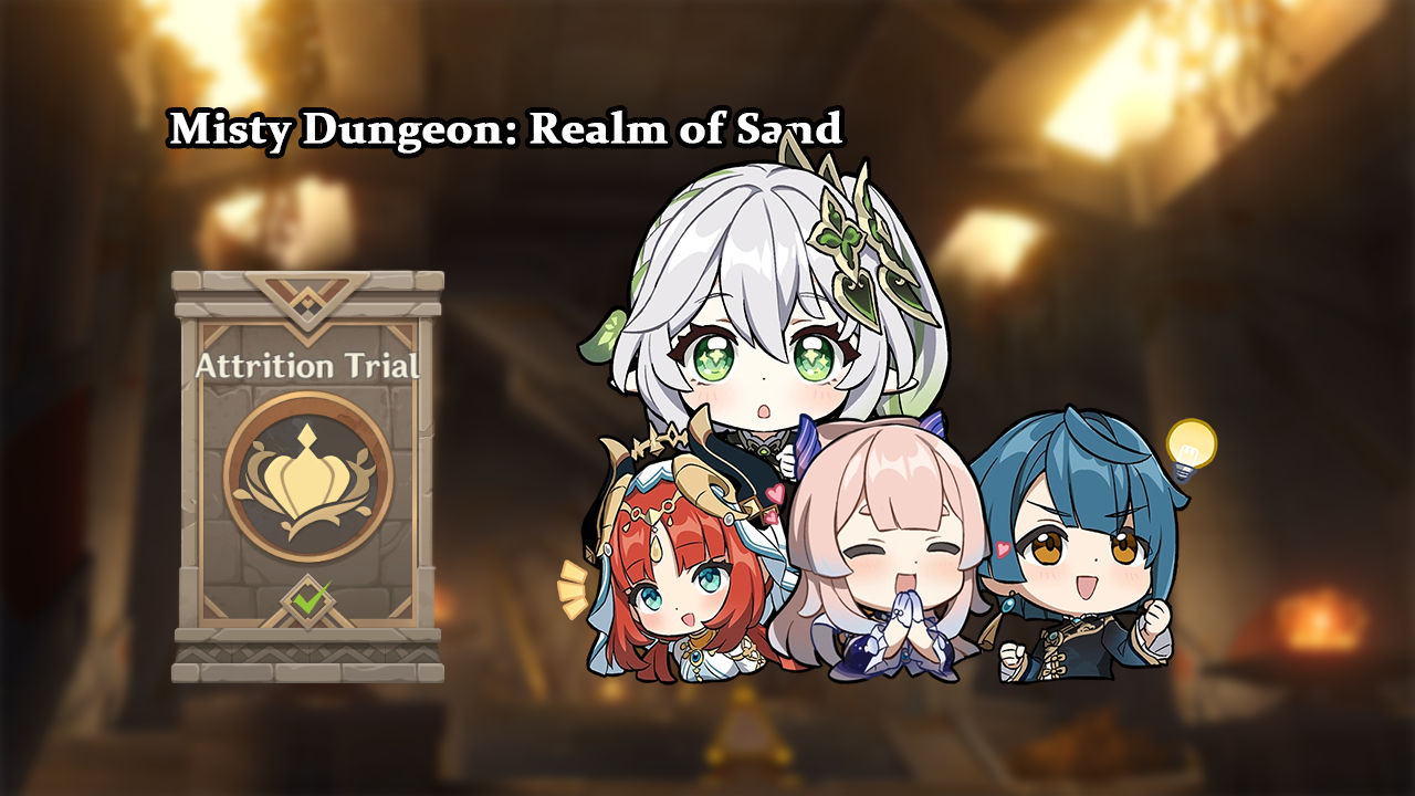 Misty Dungeon: Realm of Sand | Attrition Trial Showcase Genshin Impact ...