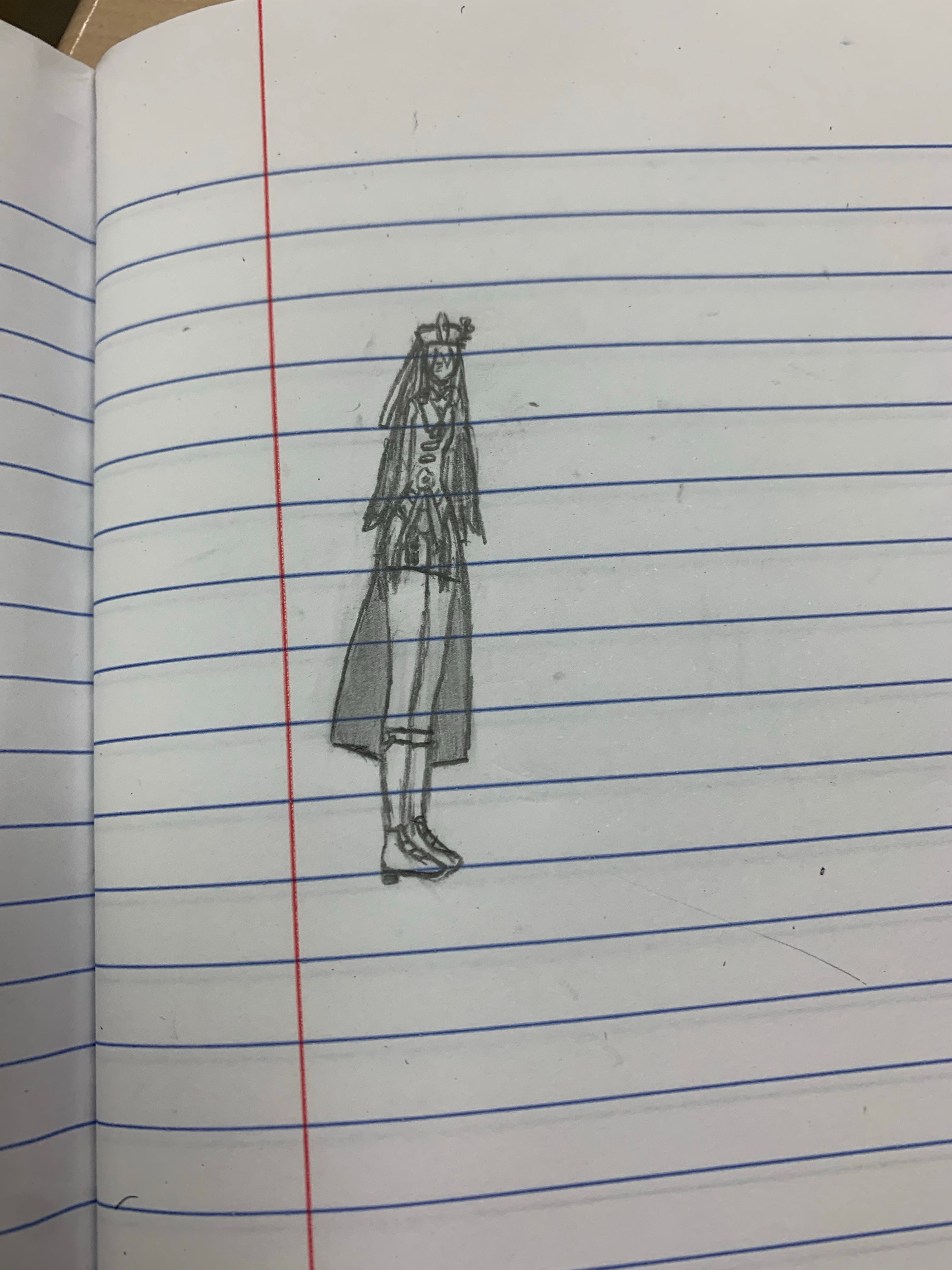 Attempted to draw Hu Tao by memory during class lol Genshin Impact ...