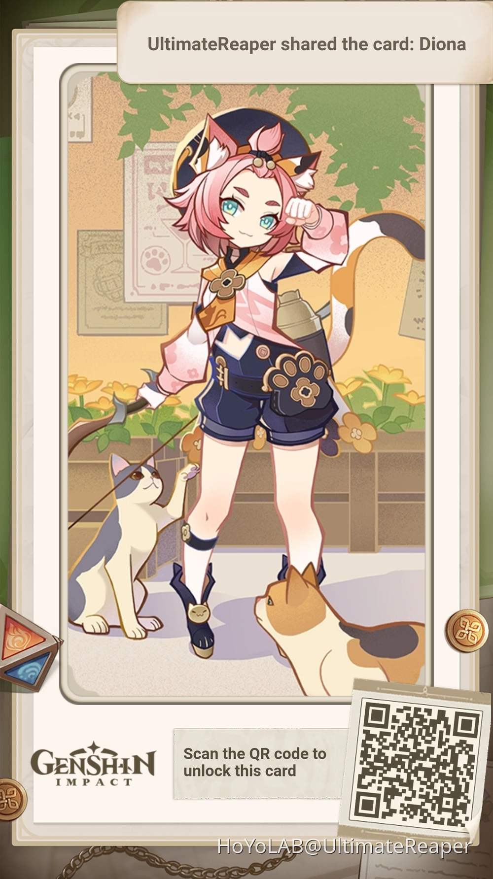 Duelist Rising Character Card #19 Diona Genshin Impact | HoYoLAB