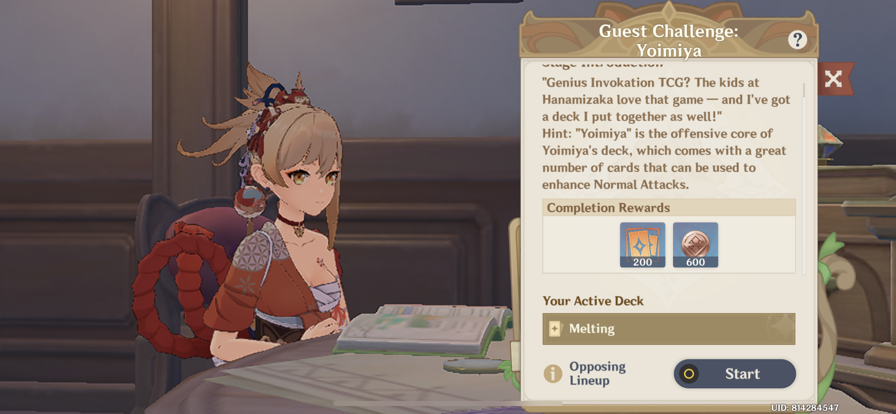 Genius Invokation CG Tavern Guest Challenge Tips: Yoimiya Genshin ...