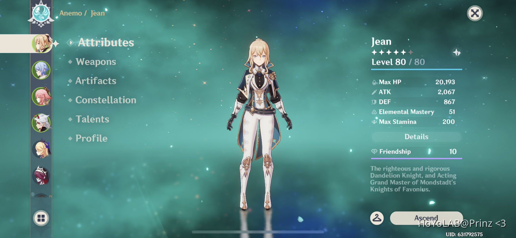 my Jean build~ Genshin Impact | HoYoLAB
