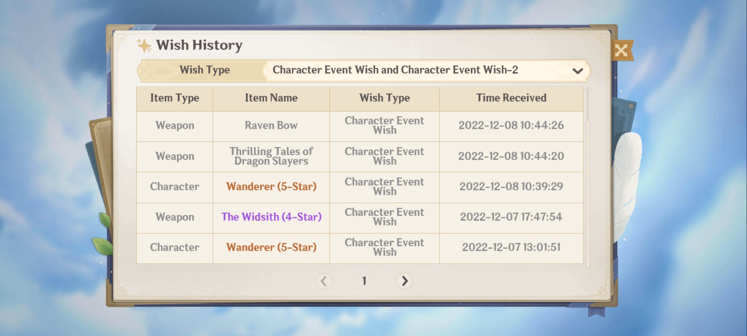 wanderer pull Genshin Impact | HoYoLAB