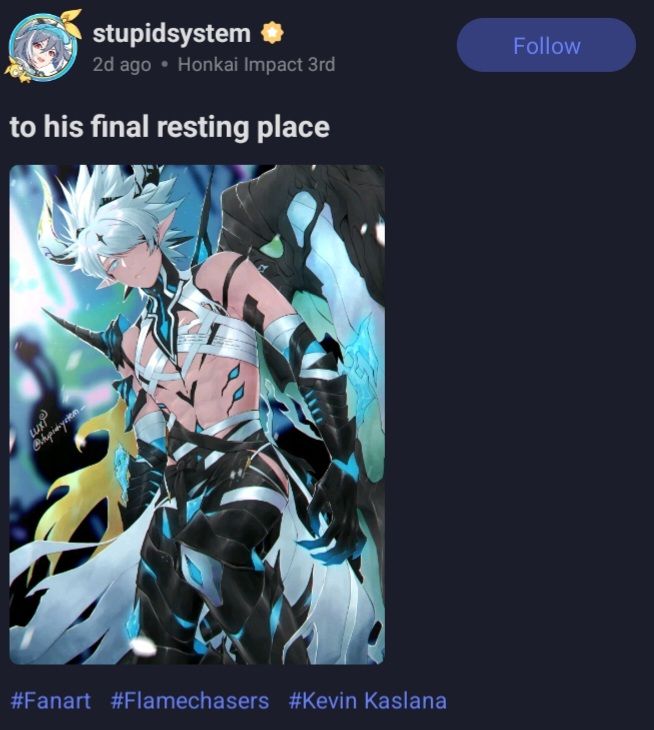 my reaction to this amazing persons art of kevin: Honkai Impact 3rd ...