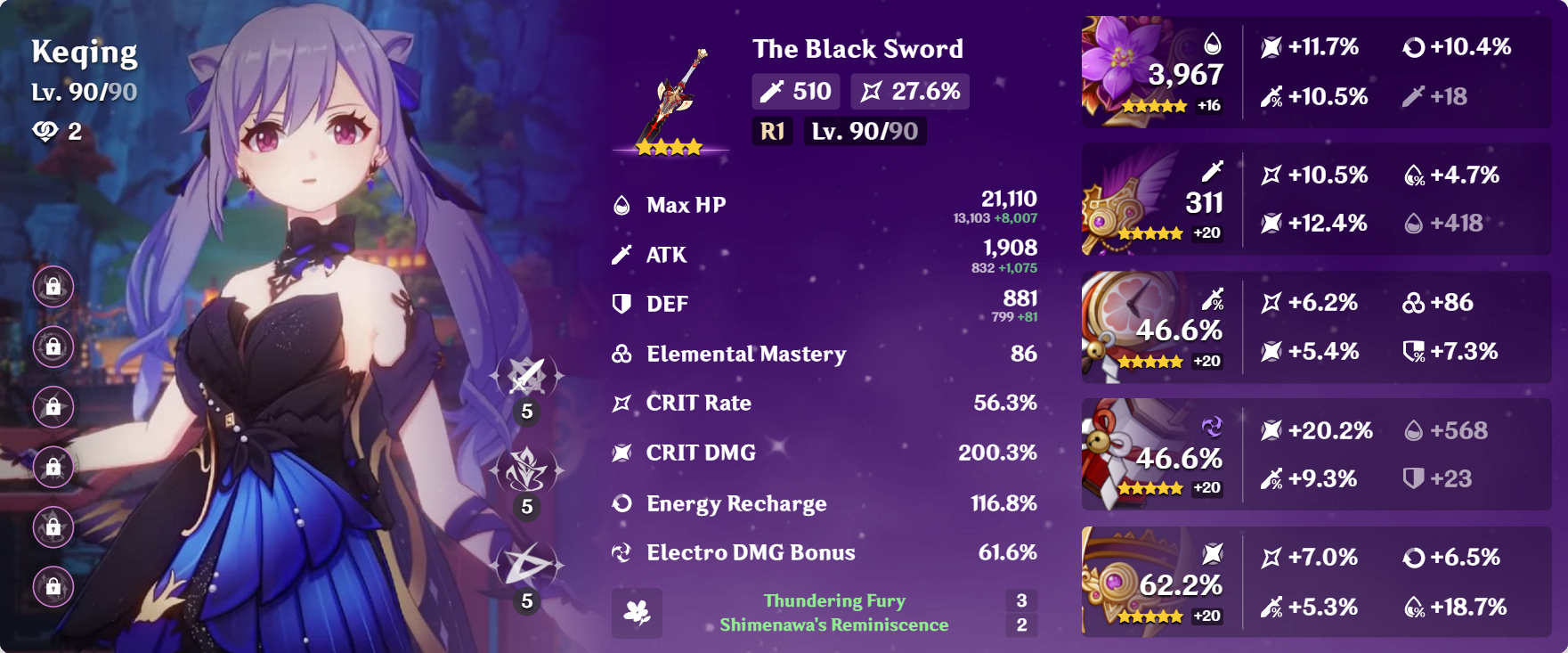 My Keqing build so far~ Genshin Impact | HoYoLAB