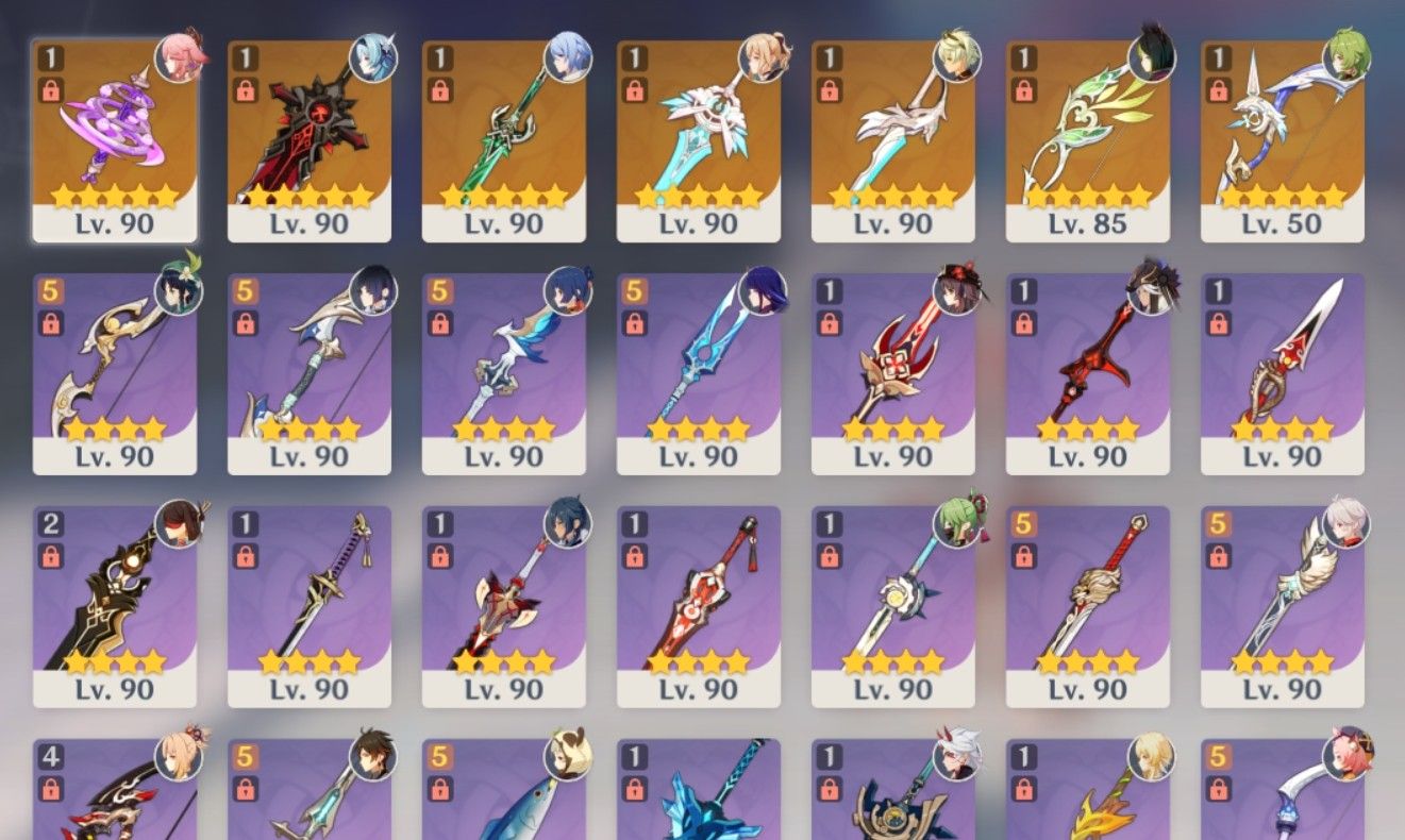My 5 Star weapons Genshin Impact | HoYoLAB