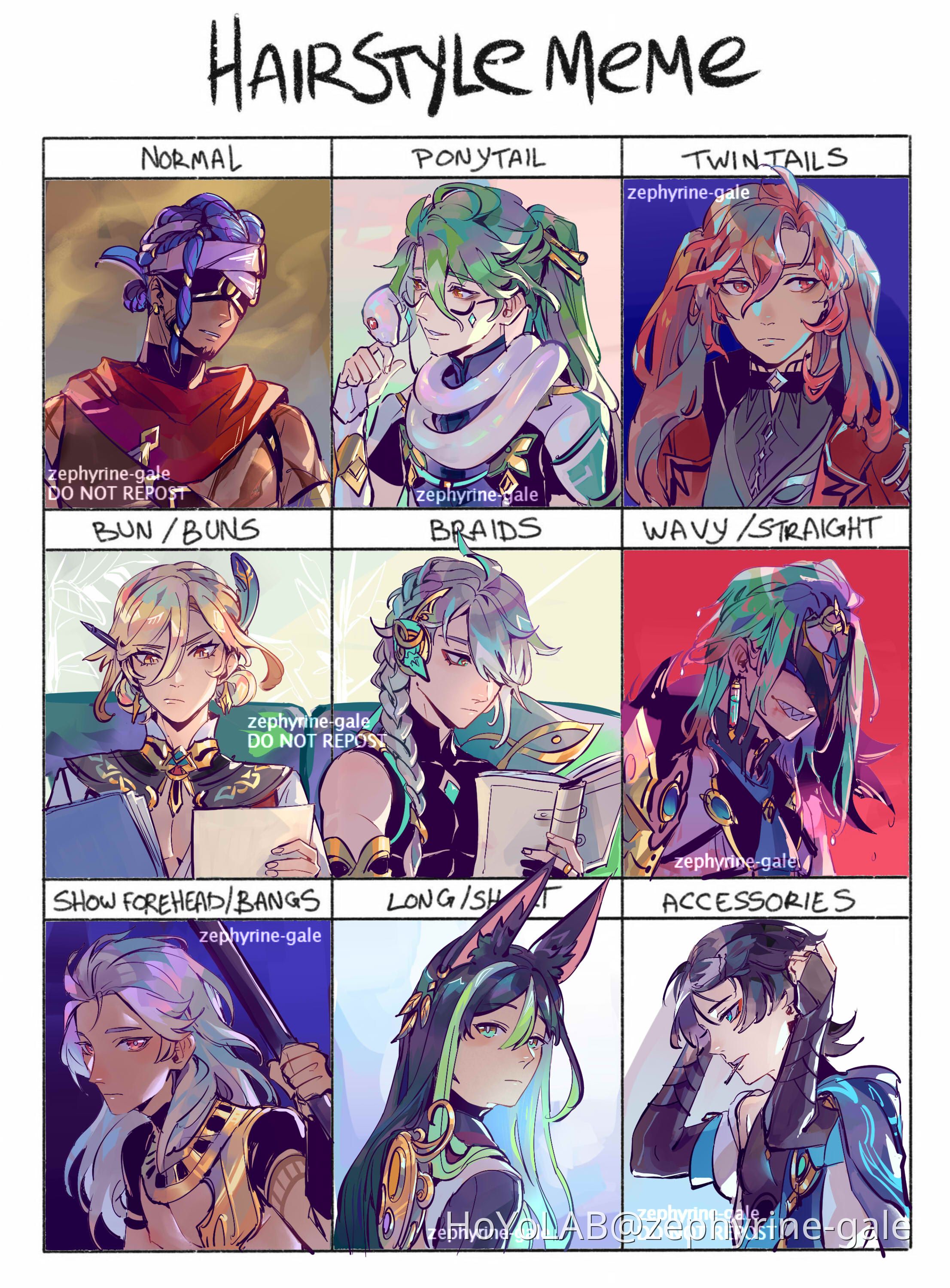 Hairstyle Meme with Sumeru Boys! (and Diluc) Genshin Impact | HoYoLAB