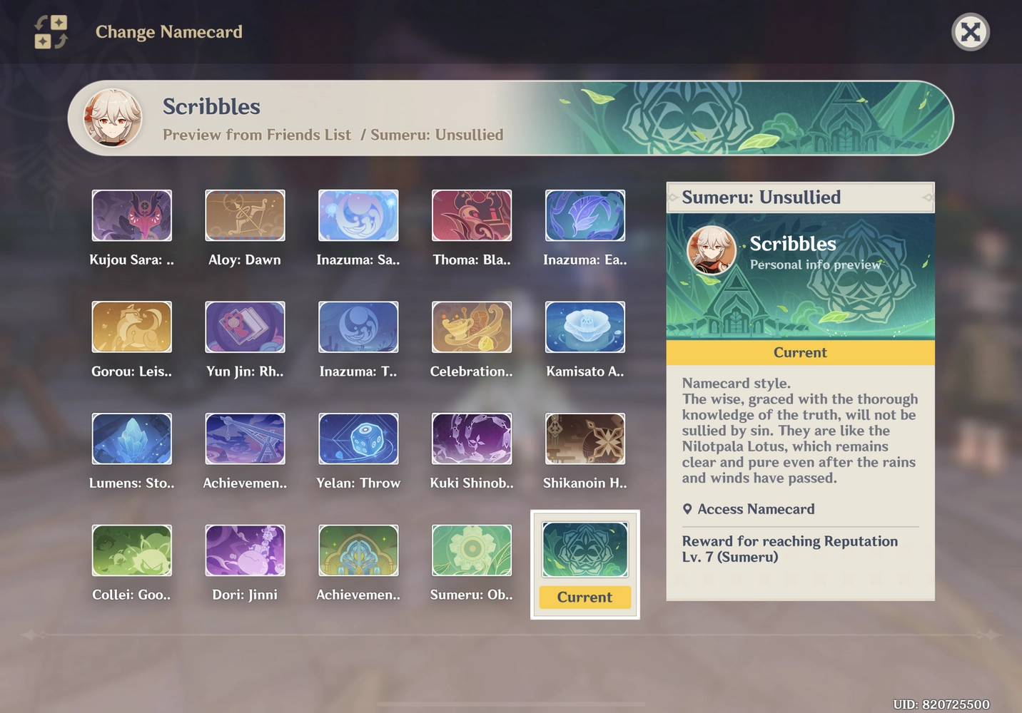 Sumeru Namecard Genshin Impact | HoYoLAB