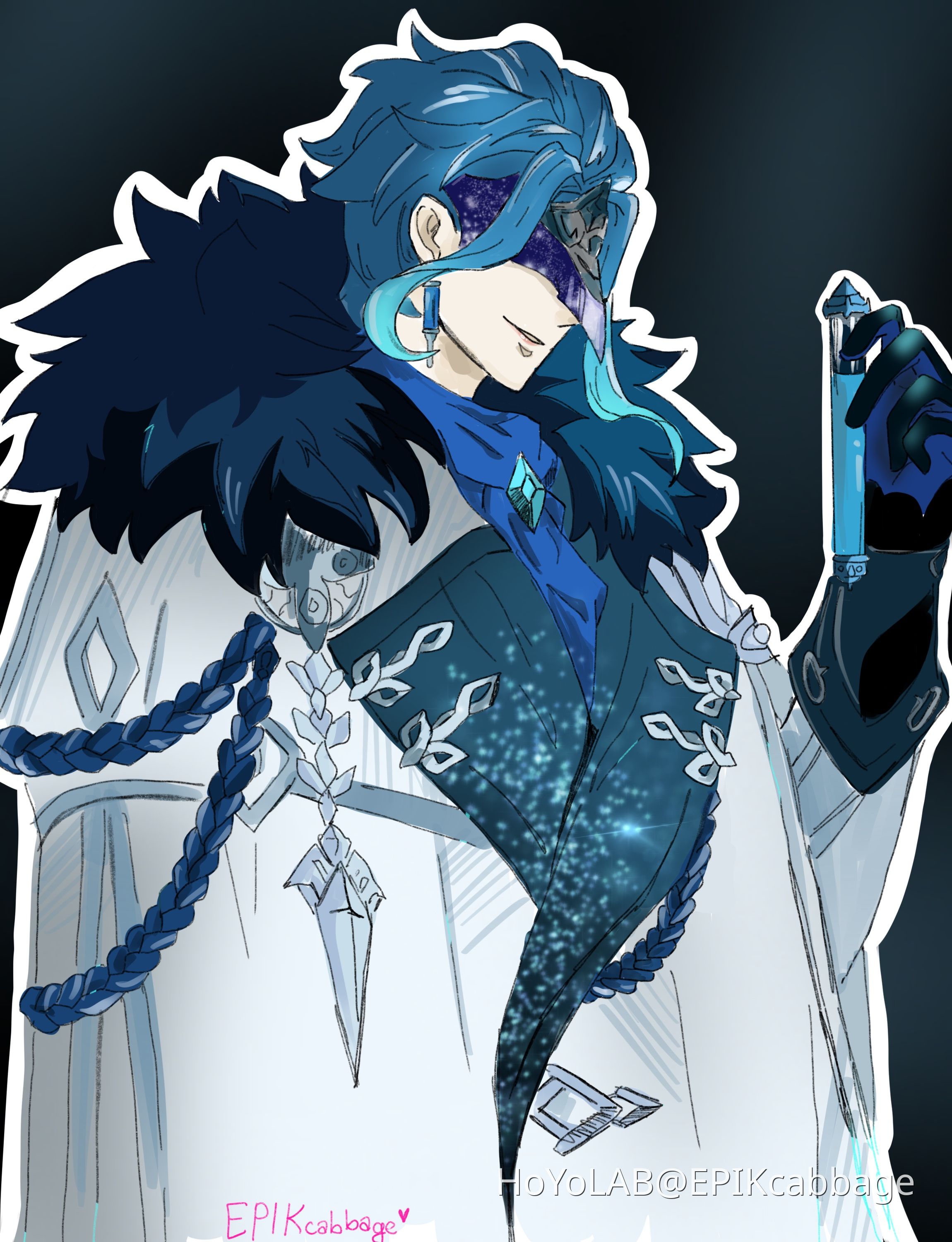 The outline on the other one was uglyyyyy so I re did it Genshin Impact ...