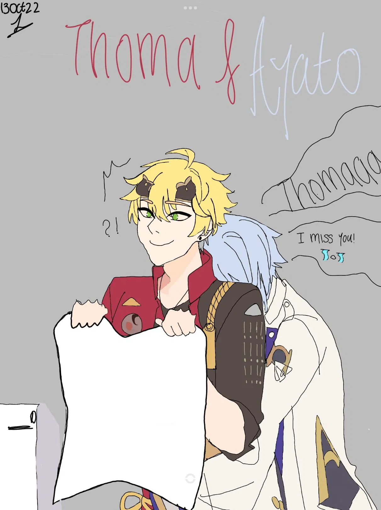 Thoma and ayato fanart Drawing Genshin Impact | HoYoLAB