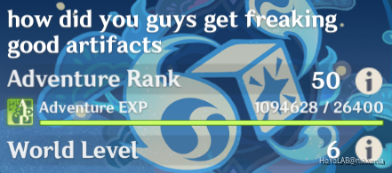 my adventure rank exp AHA Genshin Impact | HoYoLAB