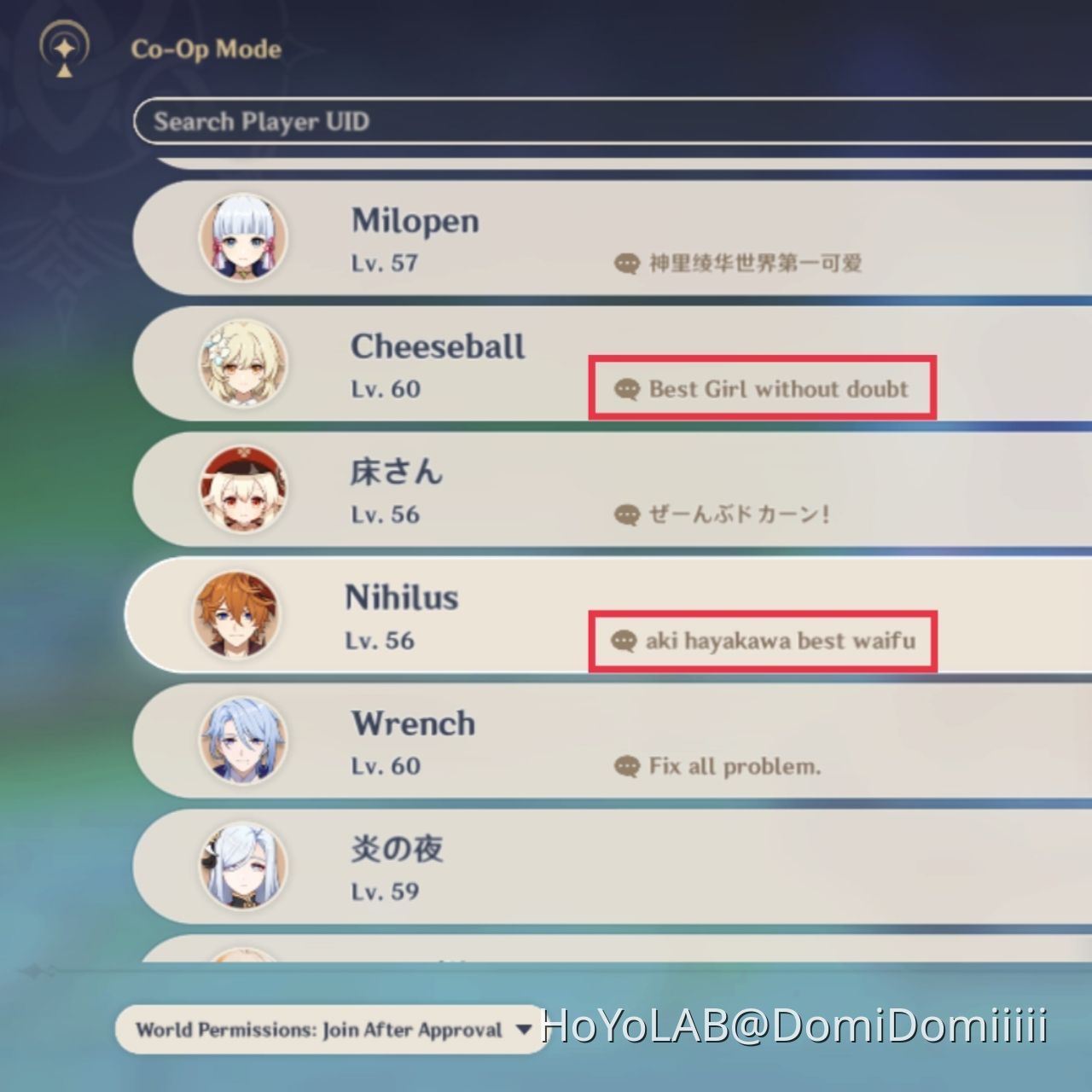 matching signature (aki wha..) Genshin Impact | HoYoLAB