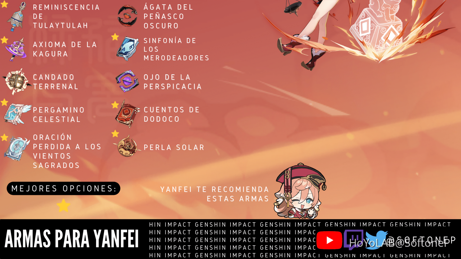 Build de Yanfei [Dps] [Guía versión 3.3] | SoftoneP Genshin Impact ...