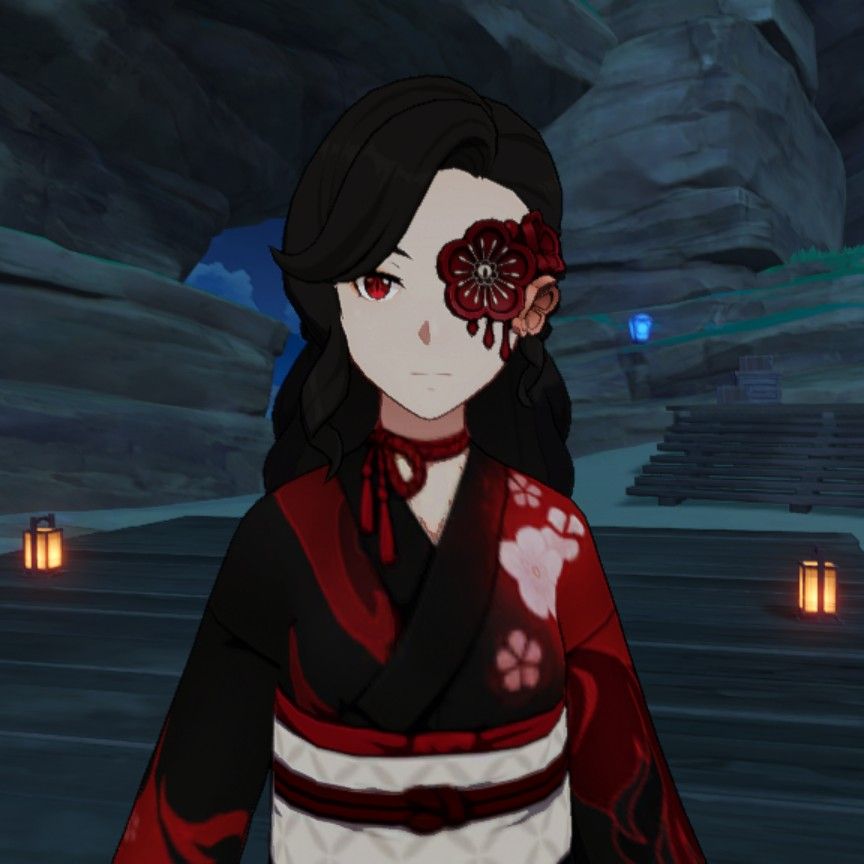 creepy girl with flower eyepatch Genshin Impact | HoYoLAB