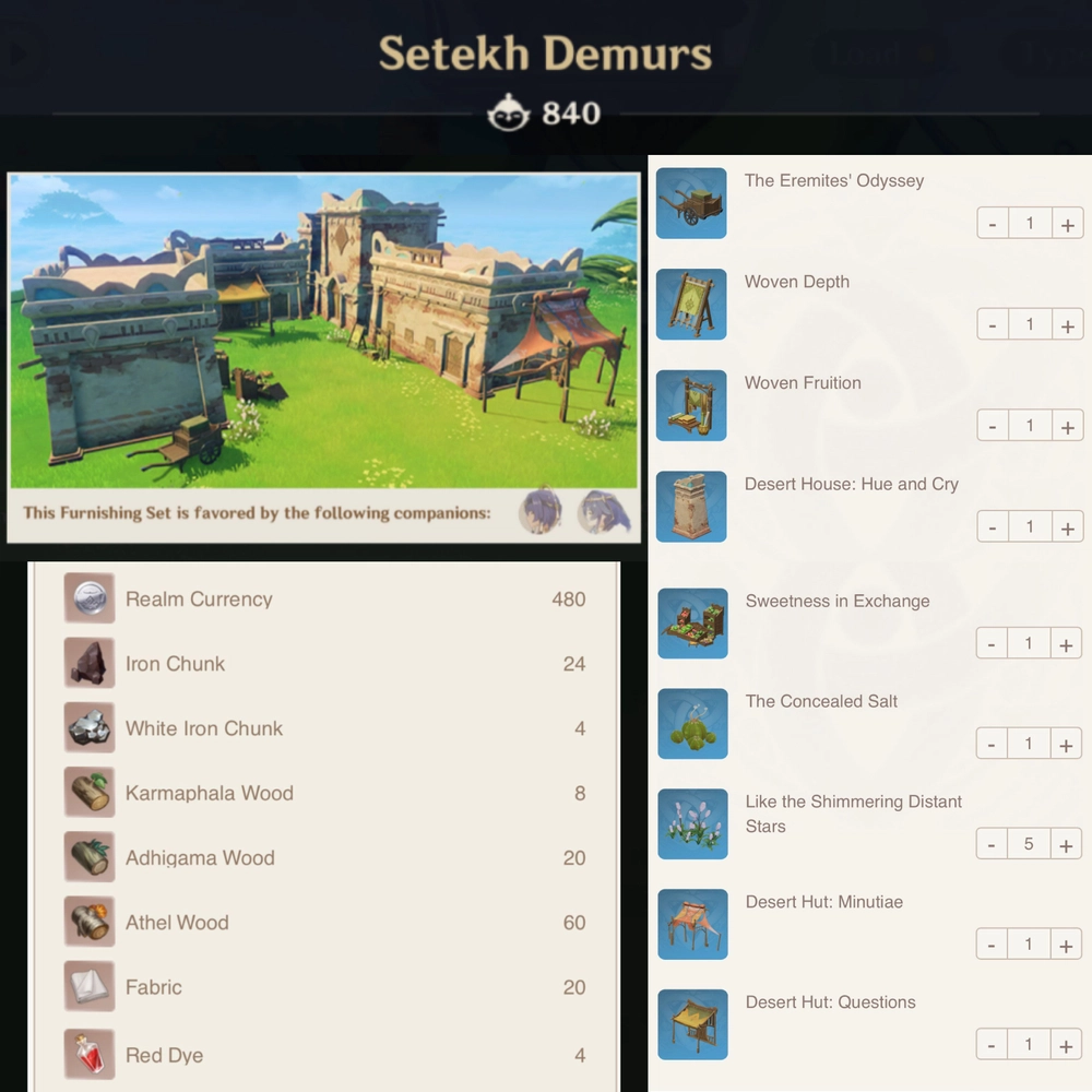 [Sumeru] Outdoor Furnishing Set Infographics Genshin Impact | HoYoLAB