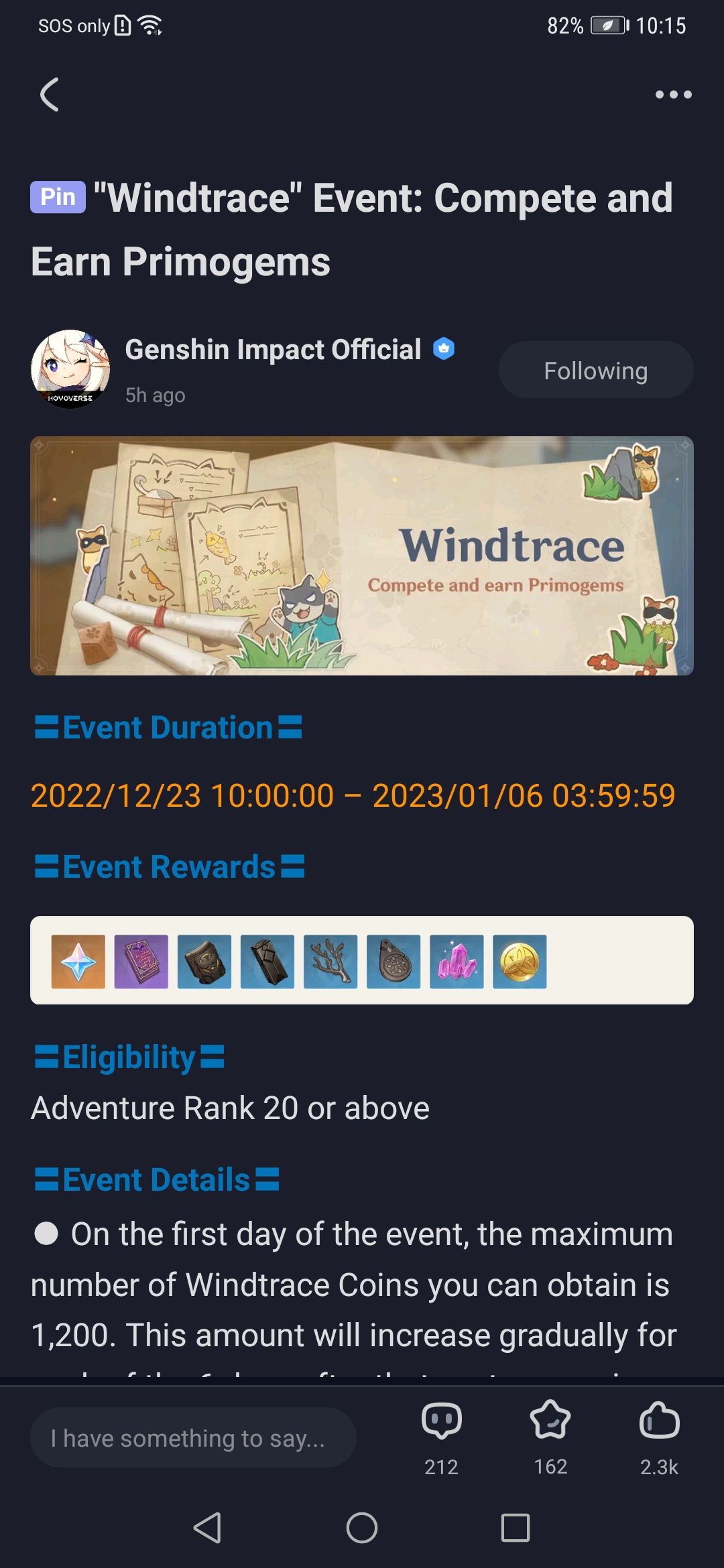 WINDTRACE IS COMING IN 2 DAYS!!!!!!!! Genshin Impact | HoYoLAB