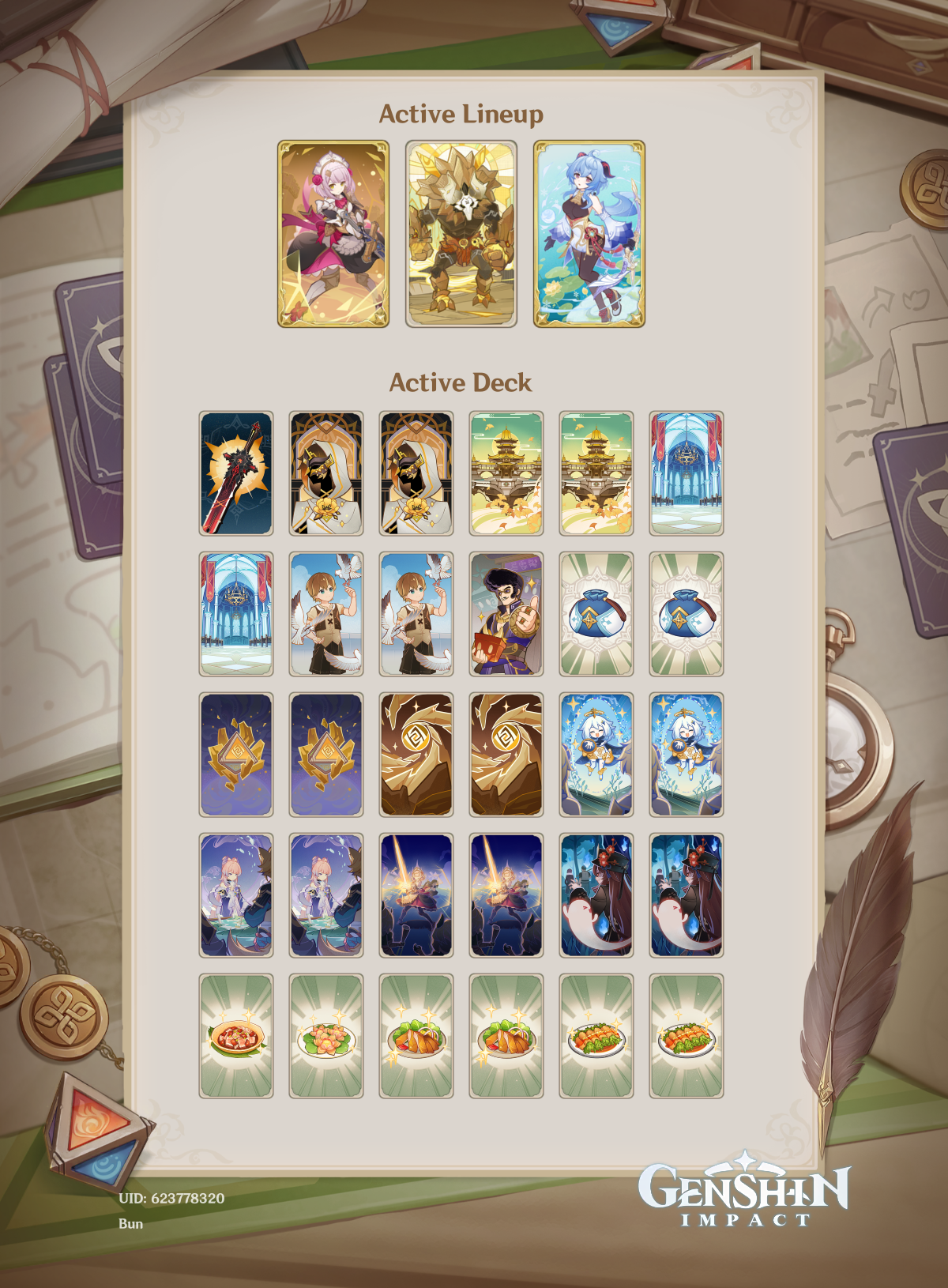 My current genius invocation deck Genshin Impact | HoYoLAB