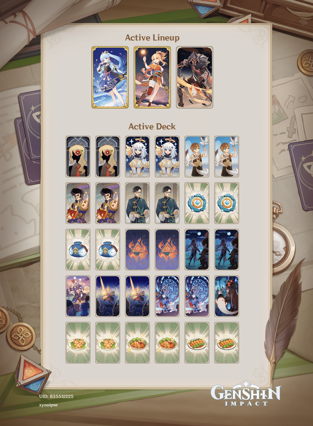 Recommended Genius Invokation TCG Character Cards: Ayamiya OTK Deck ...