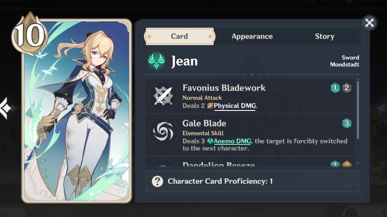 Genius Invokation TCG Recommended Cards; Jean, Mona, Ganyu Genshin ...