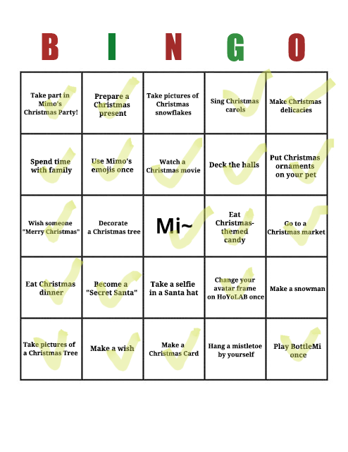 Christmas Bingo Challenge | HoYoLAB
