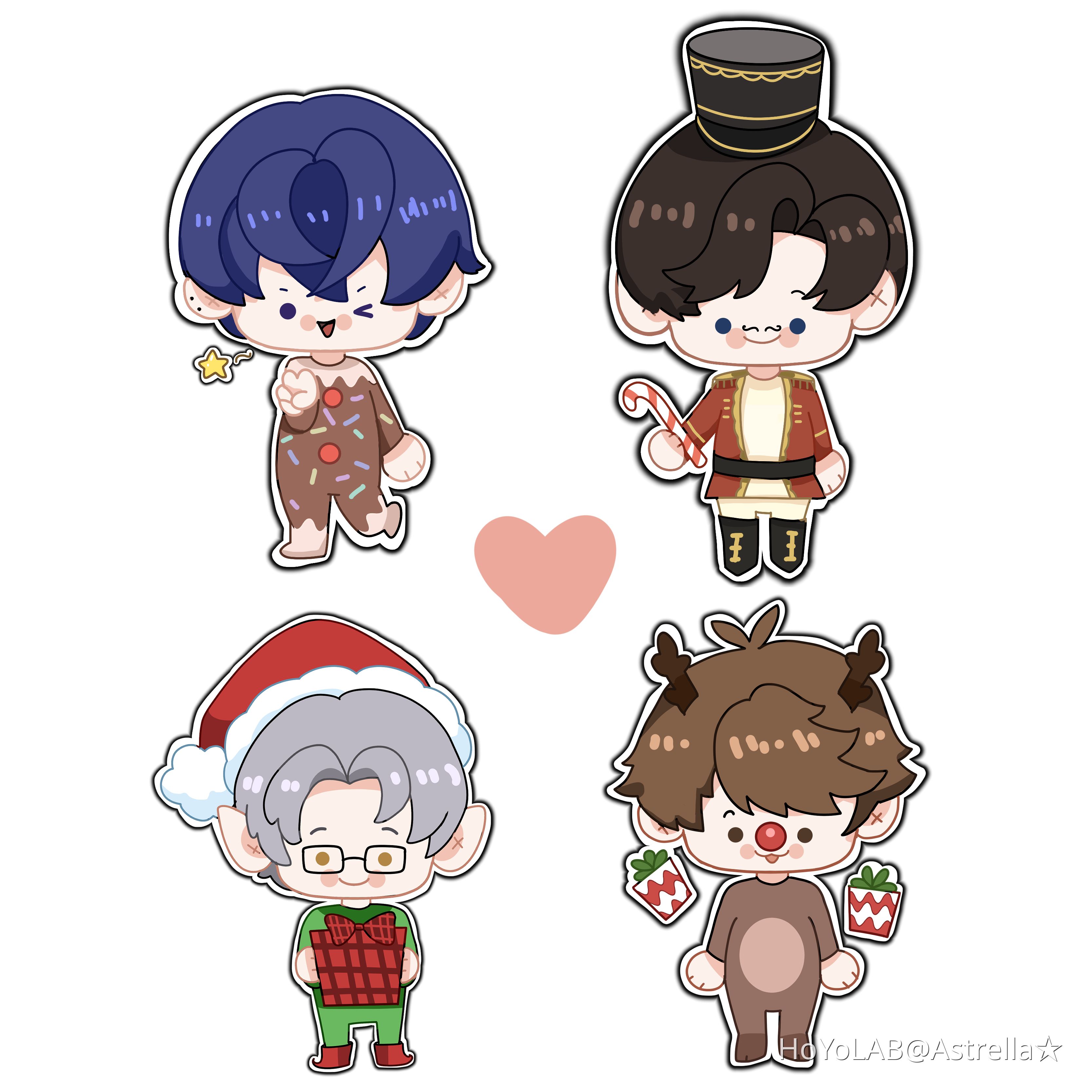 Happy holiday chibis from the boys! Tears of Themis | HoYoLAB