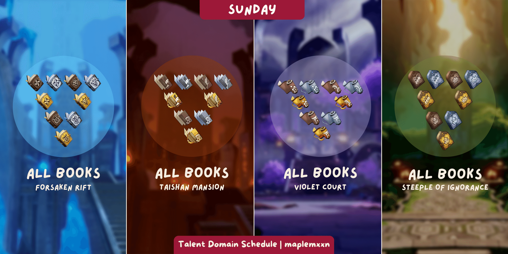 Ver 3.3 Talent Domain Schedule Genshin Impact | HoYoLAB