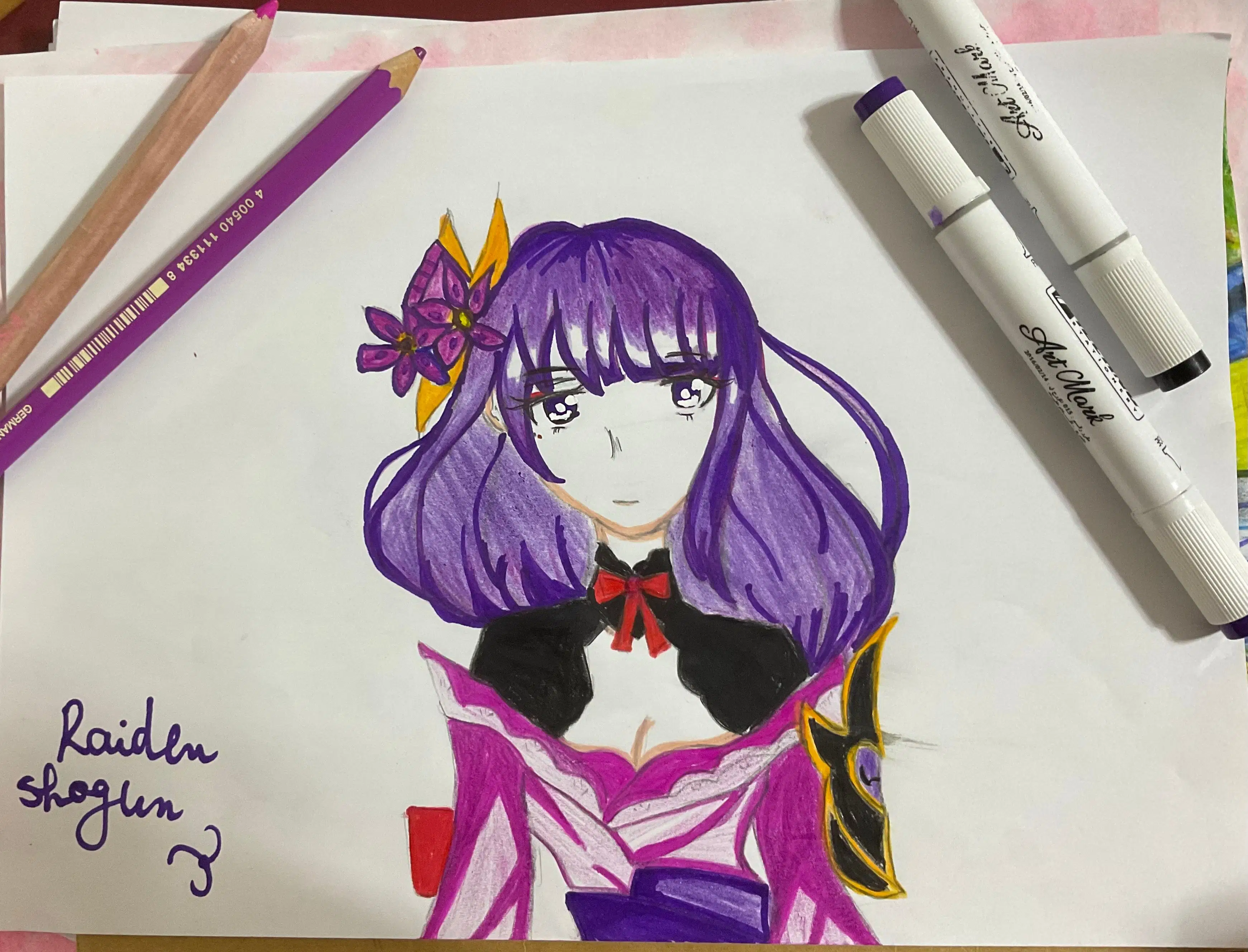 My draw of Raiden shogun Genshin Impact | HoYoLAB