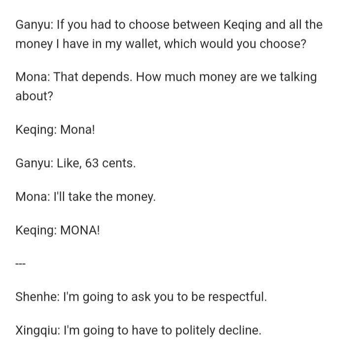 Incorrect Quotes Genshin Impact | HoYoLAB