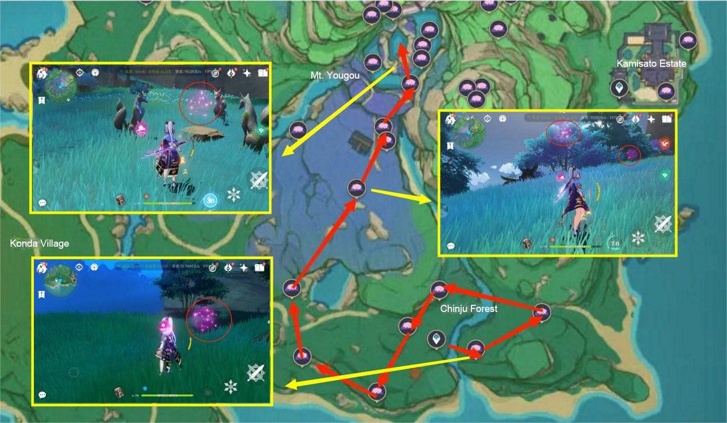 [V3.3][Sakura Bloom] Collection Guide: Get 63 within 10 min! Genshin ...