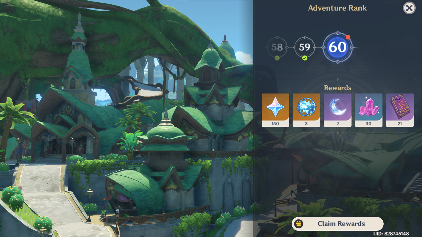 Adventure Rank 60 achieved. Time to touch some grass Genshin Impact ...