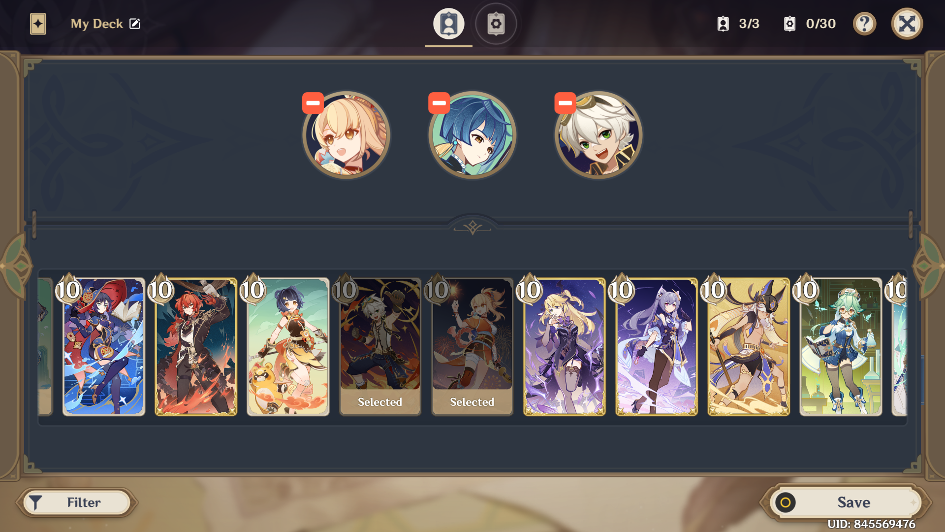 Genius Invokation TCG Character Cards (Yoimiya, Xingqiu, Bennett ...