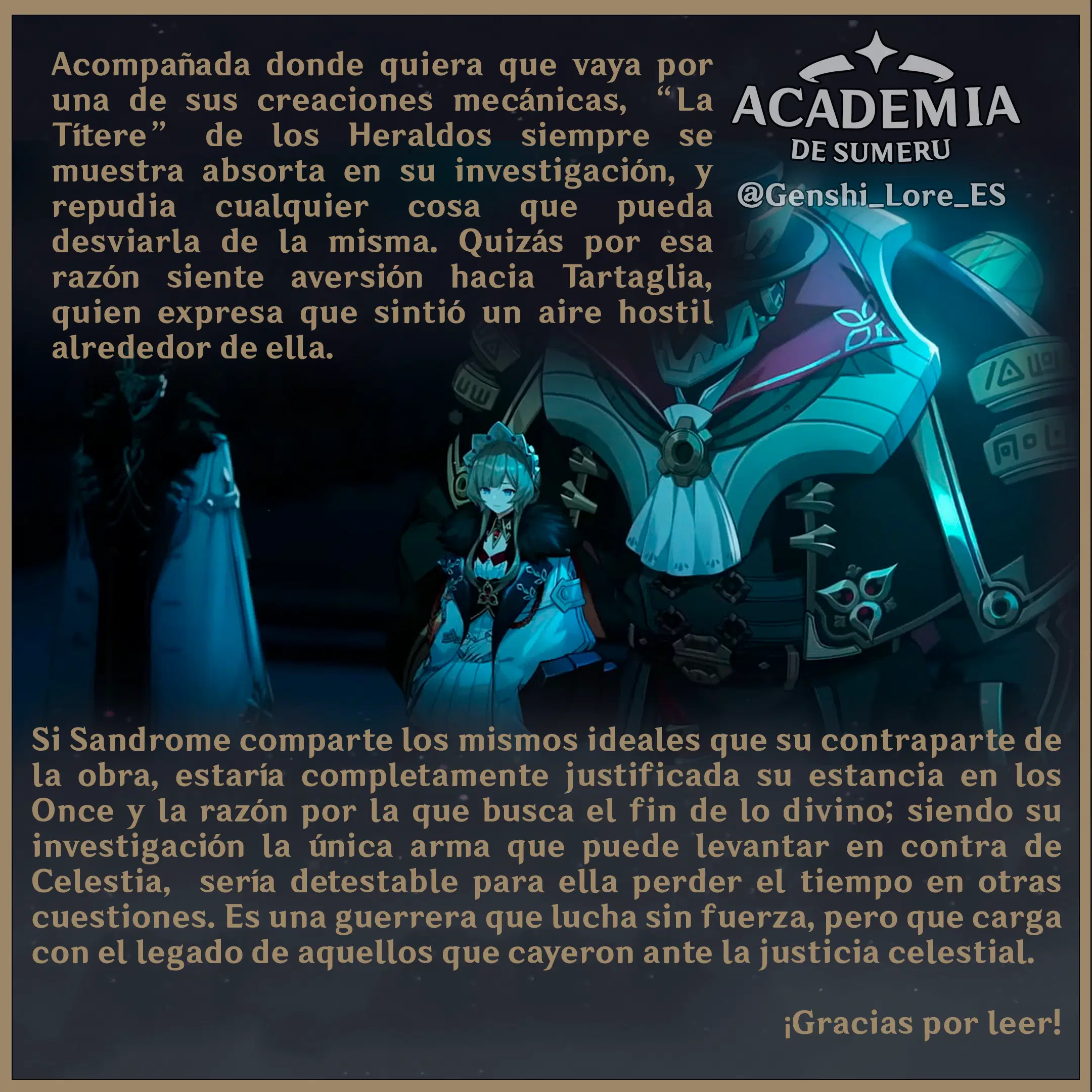 Sandrone, la títere de los Fatui Genshin Impact | HoYoLAB