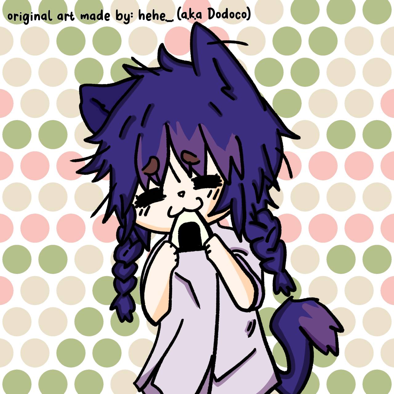 little kitty raiden with her onigiri 🍙 Genshin Impact | HoYoLAB