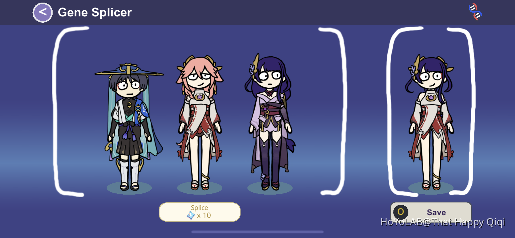 Using gene splicer on the Raiden family Genshin Impact | HoYoLAB